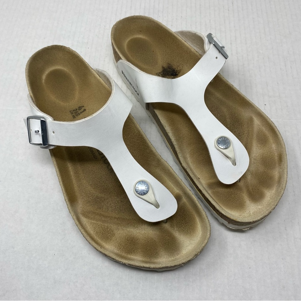 Birkenstock White Gizeh Sandals 41 - Gem